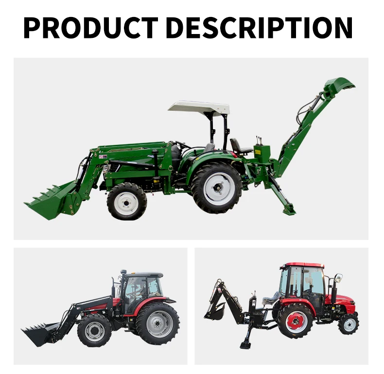 Mini Construction Compact Farm Tractor Diesel Loader Backhoe Equipment ...