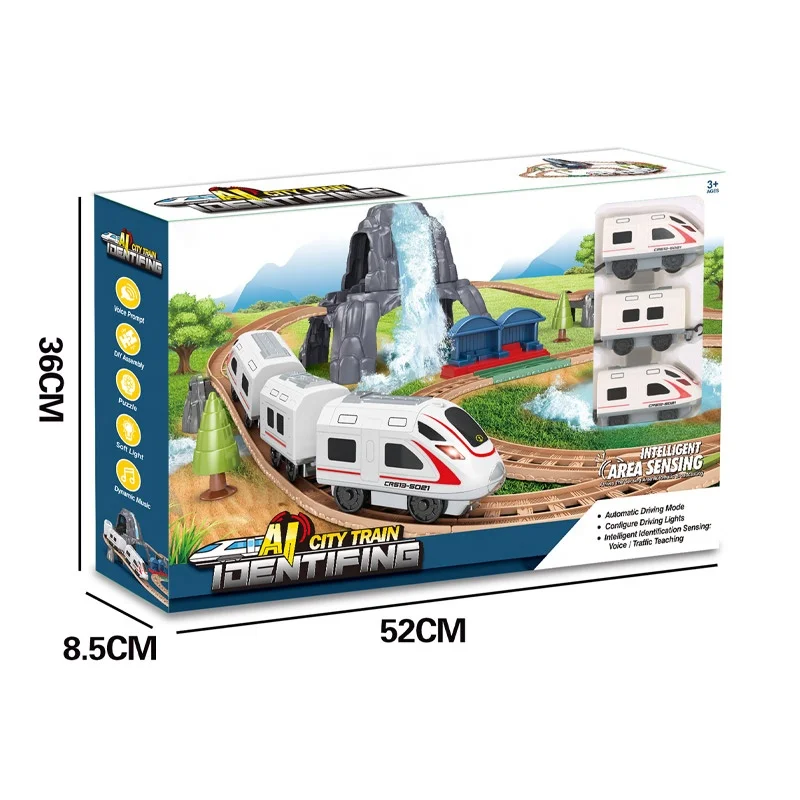 202cm Electric Rail Railway Toy With Light Sound Diy Stem Train Toy ...