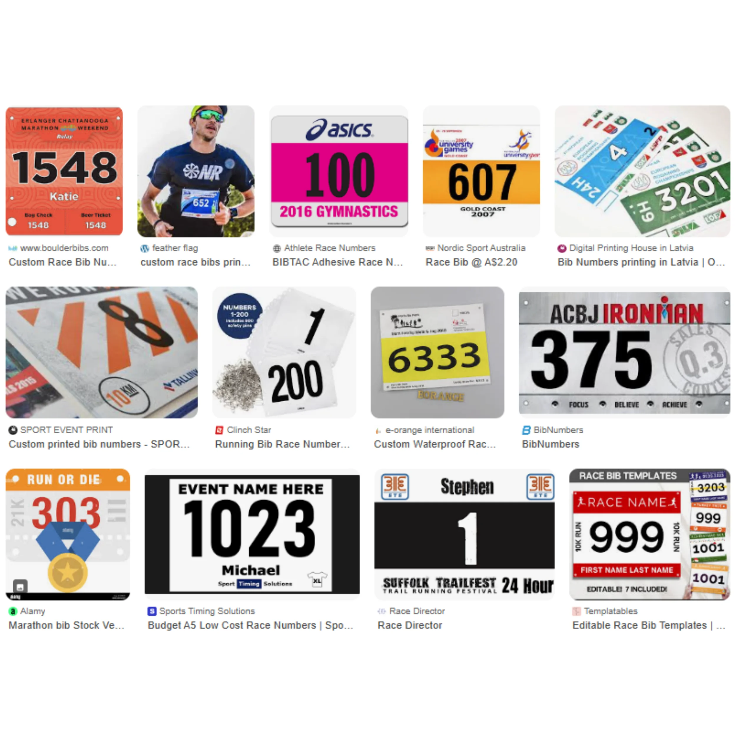 Editable Race Bib Templates - 7 Running Race Bib Templates