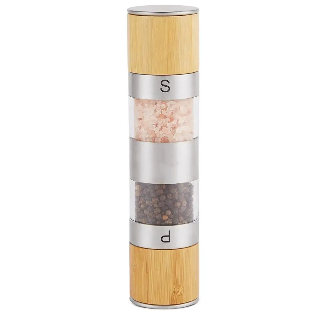 New Design 2-in-1 Bamboo Salt & Pepper Mill Bamboo Grinder With ...