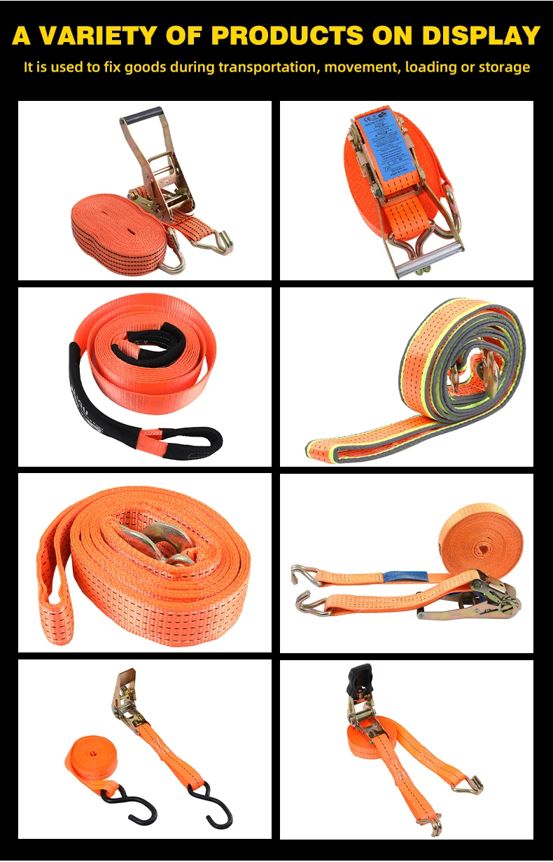 Truck Cargo Lashing Heavy Duty Ratchet Tie Down Strap With Double J ...