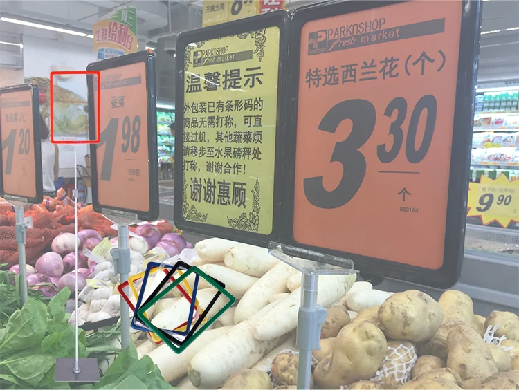 Retail Display Hanging Flip Chart Sign Board - PVC Label Holder Stand ...