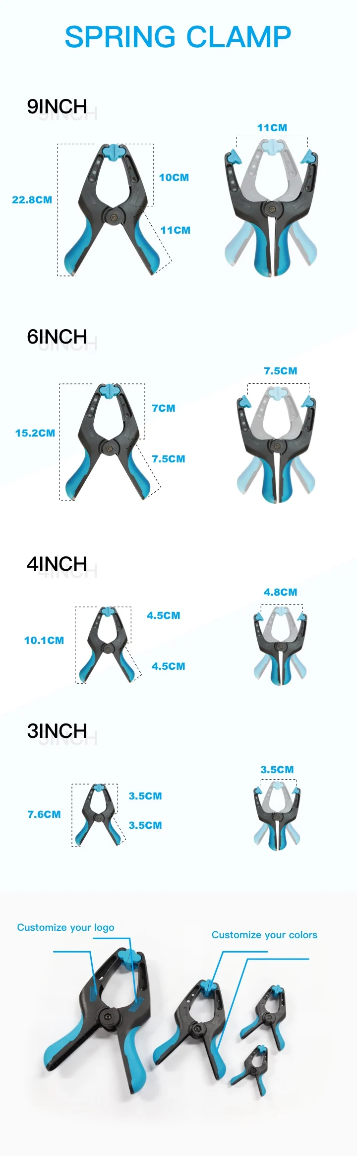 Spring Clamps Woodworking Tools Plastic Clamps A Shape Spring Clamp ...