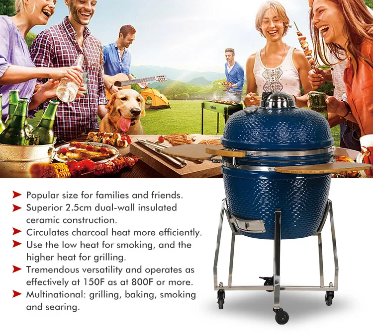 22inch Bubble Glaze Kamado Barbecue Grill Outdoor Kitchen Multi Panels ...