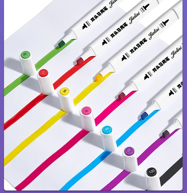 24 Color OEM Marker Set - Dual Head Art Markers by JIELISI