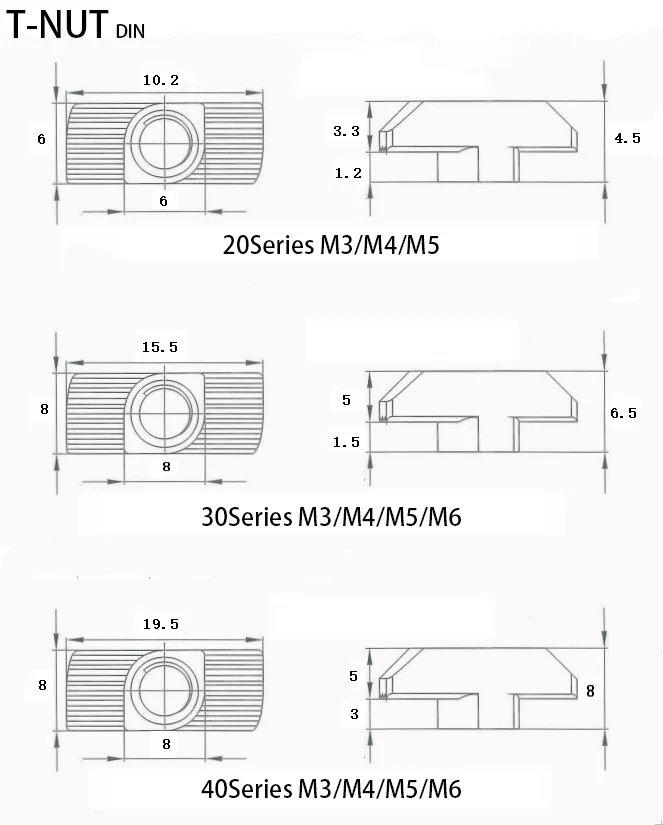 Din Gb T-nut Carbon Steel Aluminum Profile Rear-mounted Quick-install ...