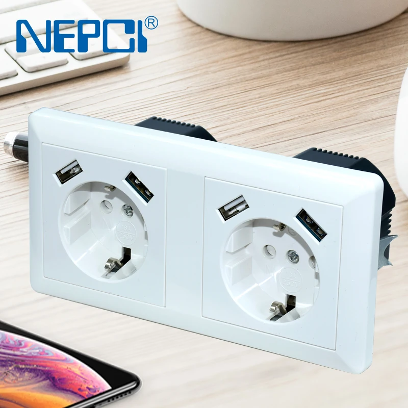 Pd 20w Flush Mounted Usb Wall Charger Outlet Xjy-usb-54-a/c E.u ...