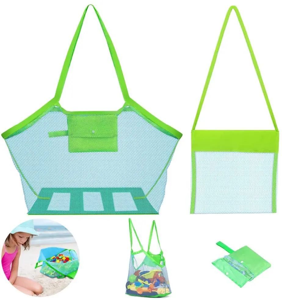 Custom Summer 2024 Beach Mesh Bag Set Outdoor Shoulder Tote Bag Beach ...