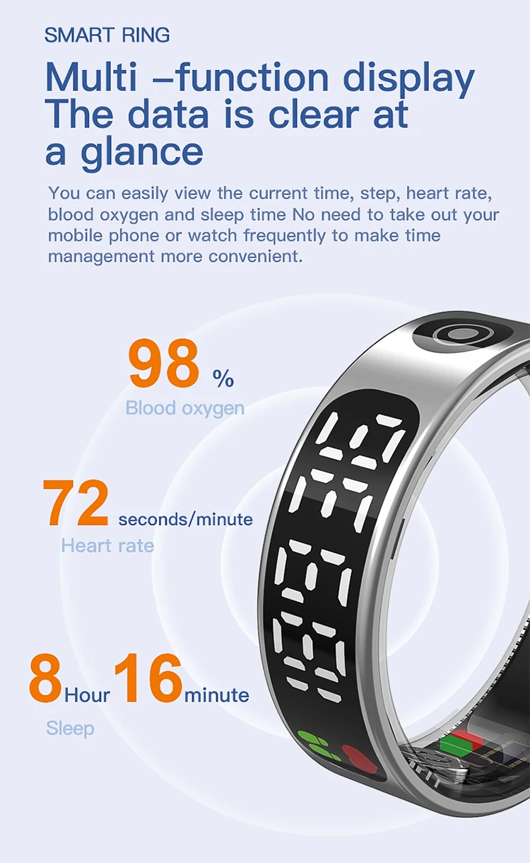 Custom Wearable Intelligent Smartrings Health Care Sleep Heart Rate ...