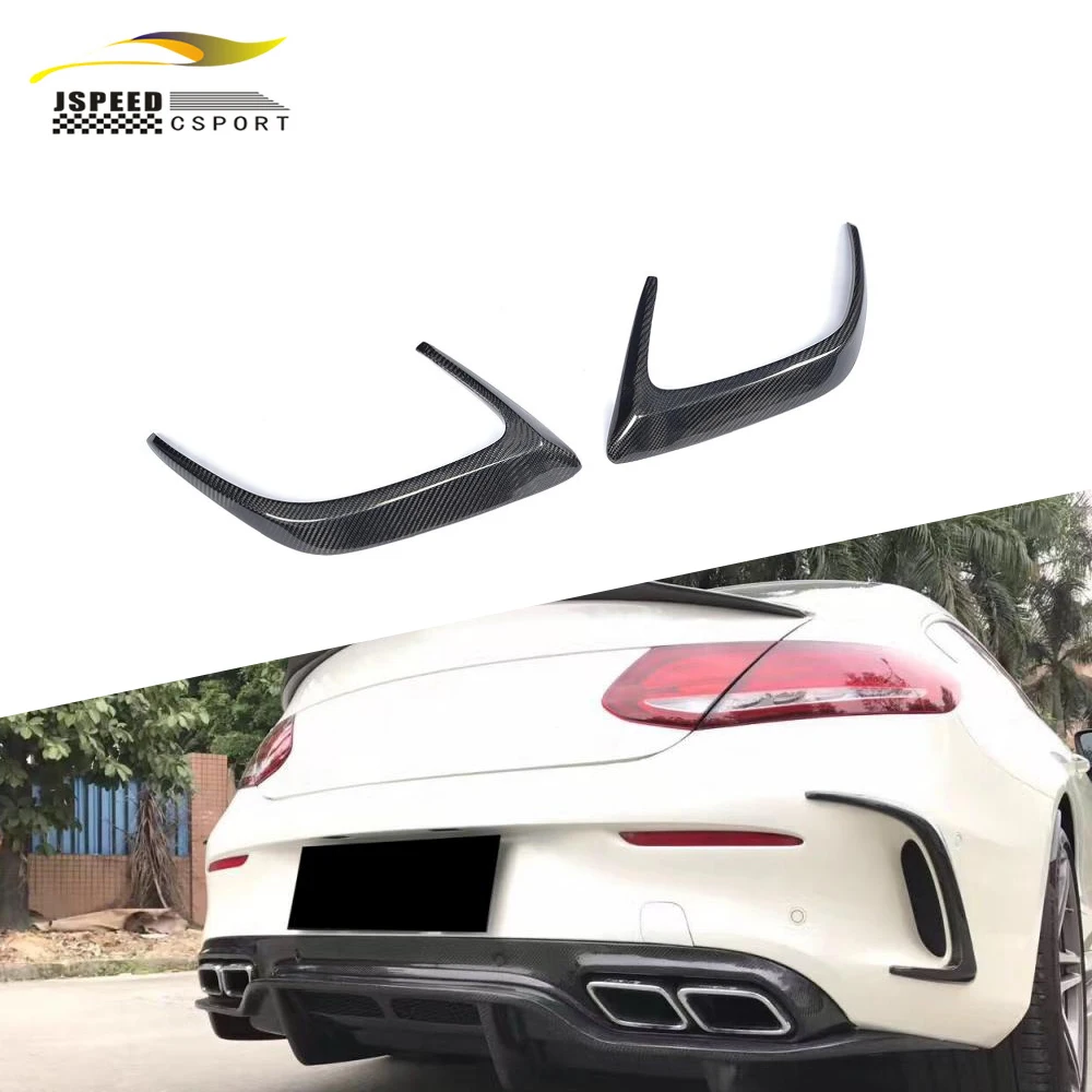 Carbon Fiber Rear Bumper Fin Canards for Mercedes Benz W205 C63 Coupe ...