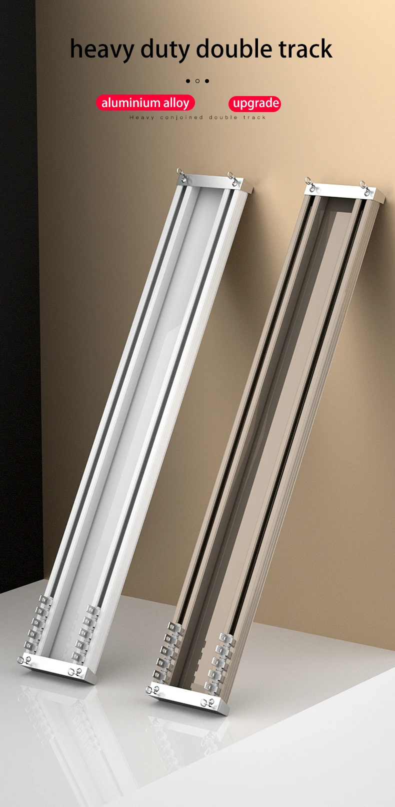 Eco-friendly Sale Decoration Curved Double Aluminium Alloy Curtain ...