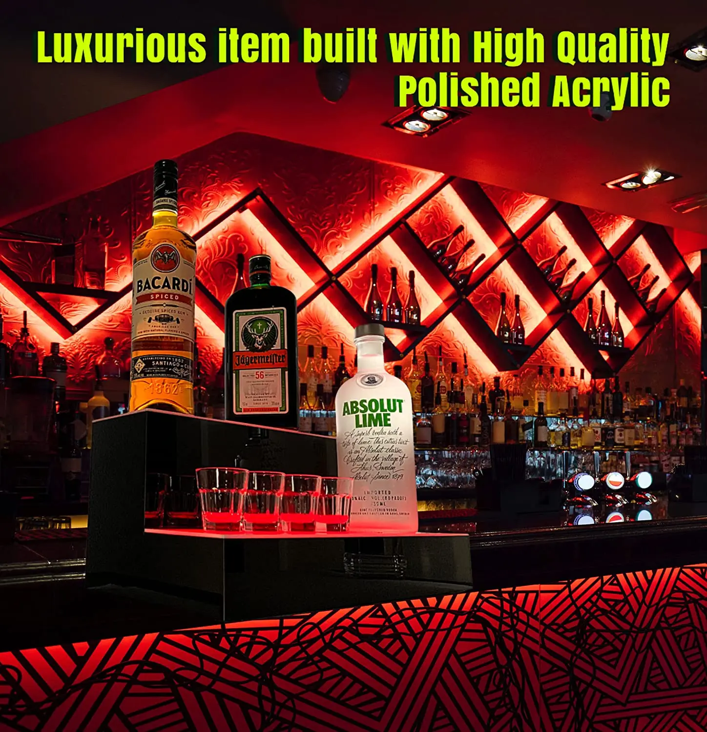 Tinya LED Acrylic Wall Mounted Wine Racks - Luxury Display