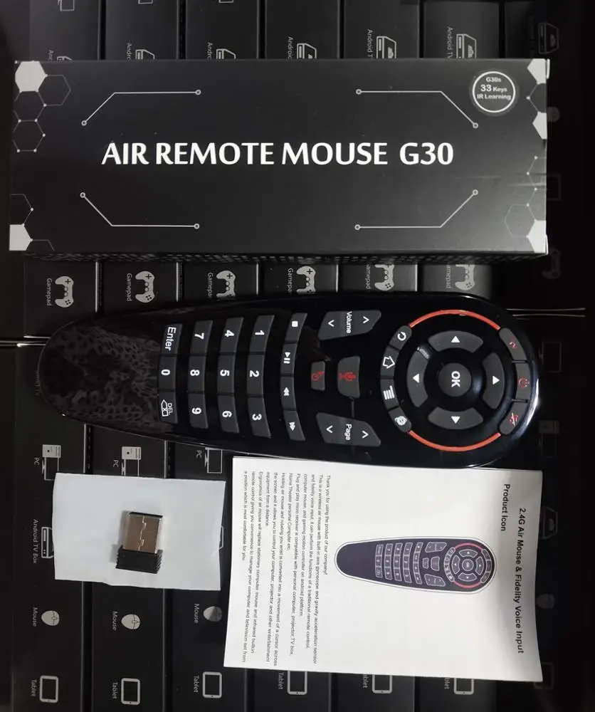 G30s Air Mouse G30 2.4g Gyro Remote Control 34 Keys Assistant Voice ...