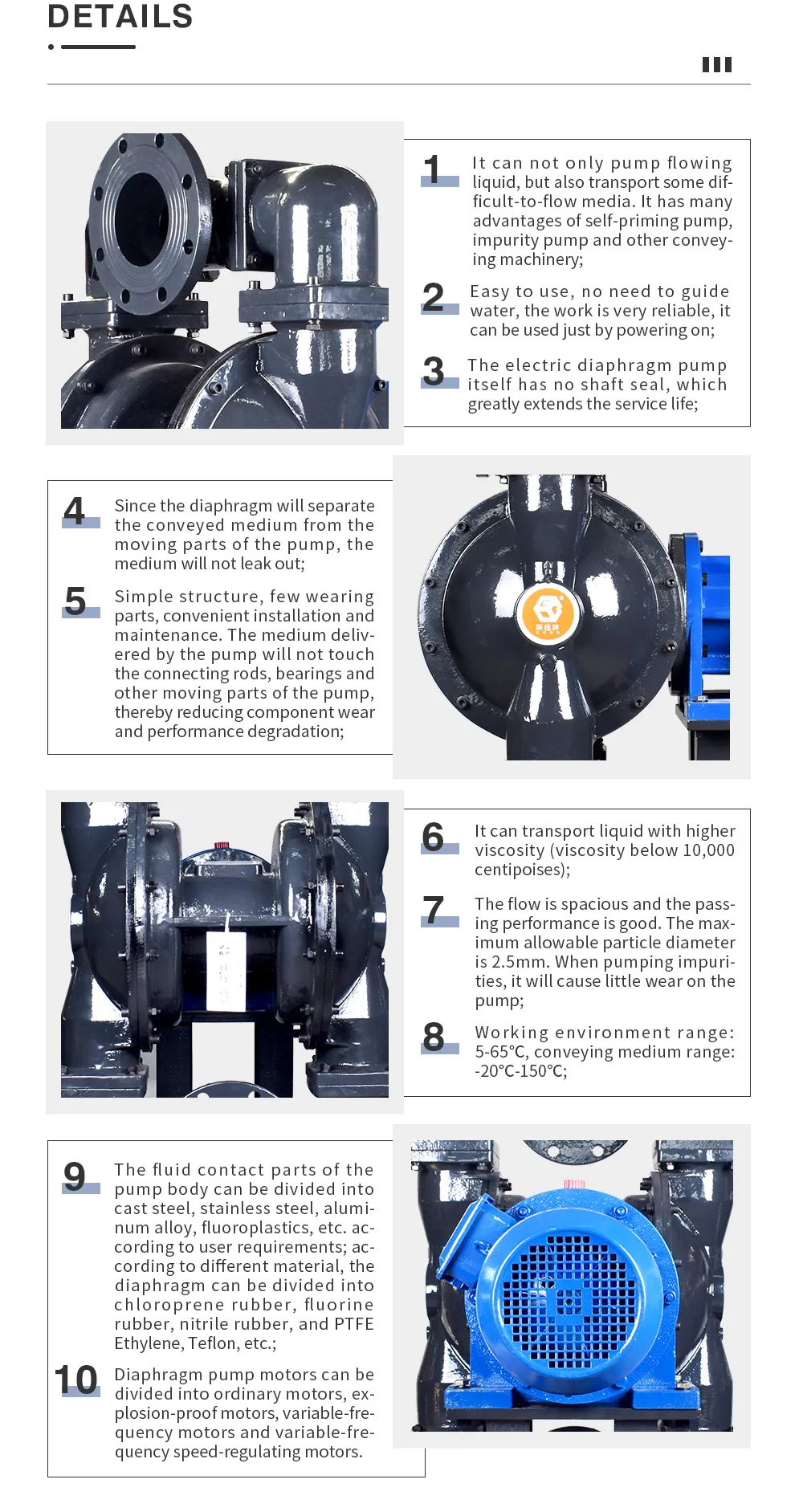 DBY3-125Q 5'' Nodular Cast Iron Electric Diaphragm Pump_DBY_Electric Operated Diaphragm Pumps ...