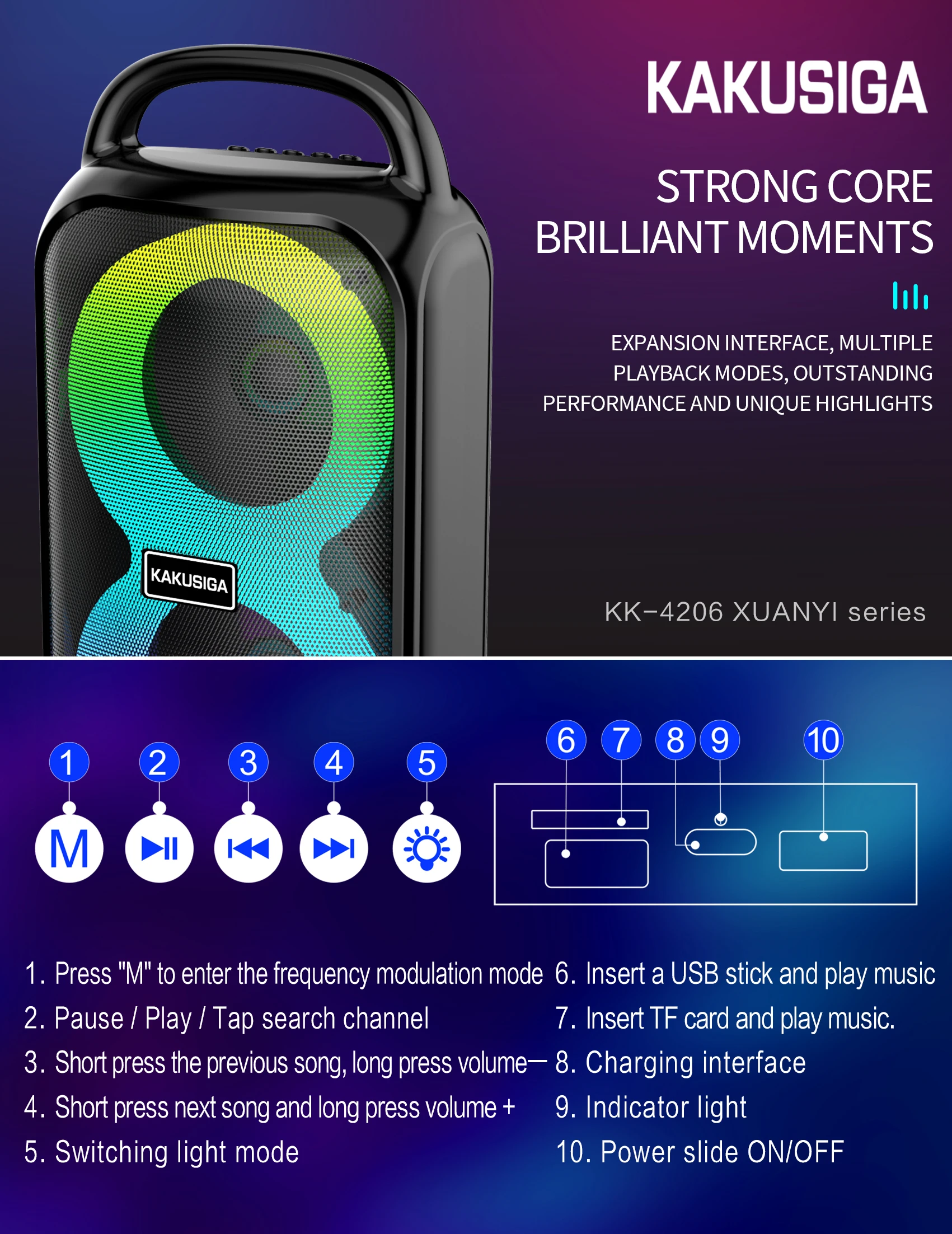 Kakusiga Portable Microphone Audio Integrated Microphone Home Singing ...