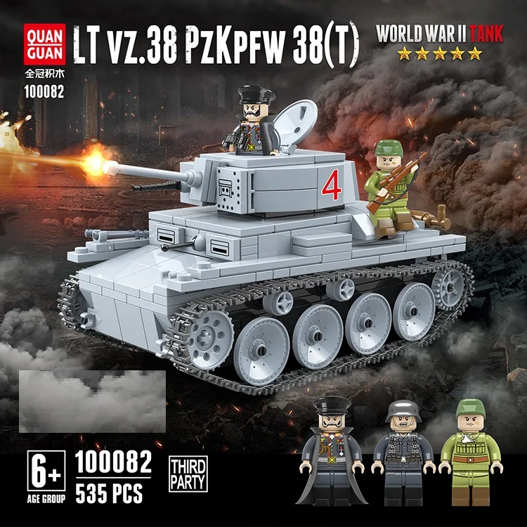 Military Building Blocks Model Set Wwii Tank German Lt-38 Military ...