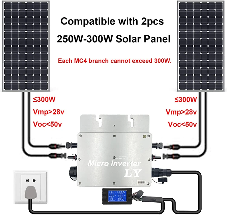 Monitoring Smart Grid Inverter 300w 400w 350w Mppt Solar Grid Tie Solar ...