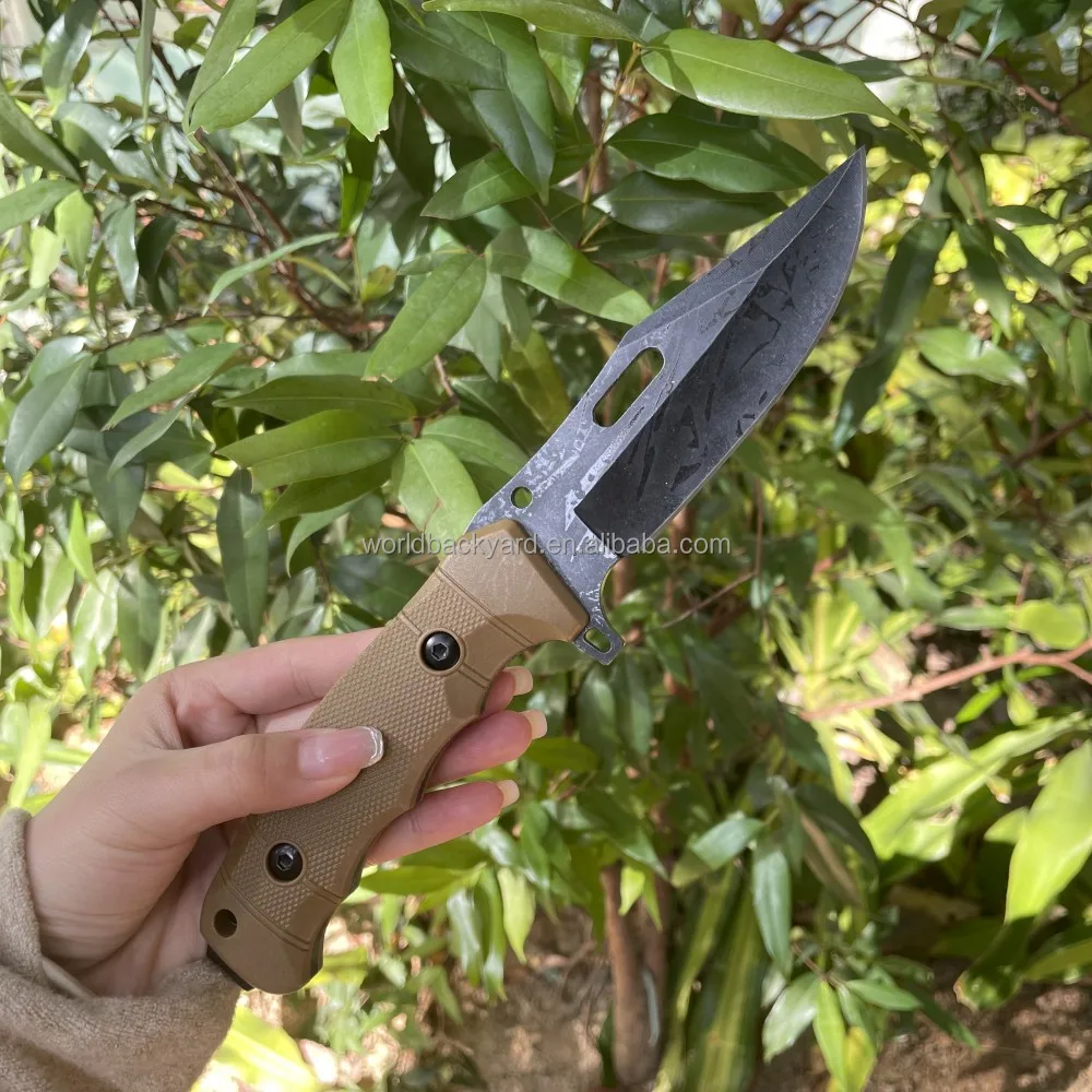 Tla4-3hb Outdoor Fixed Blade Knife 440 Stainless Steel Full Tang Camping Knife With Nylon Handle ...