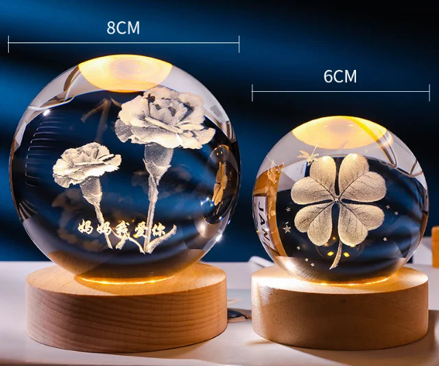 Newish 3D Laser Engrave Crystal Ball - 50000 Hours Lifespan