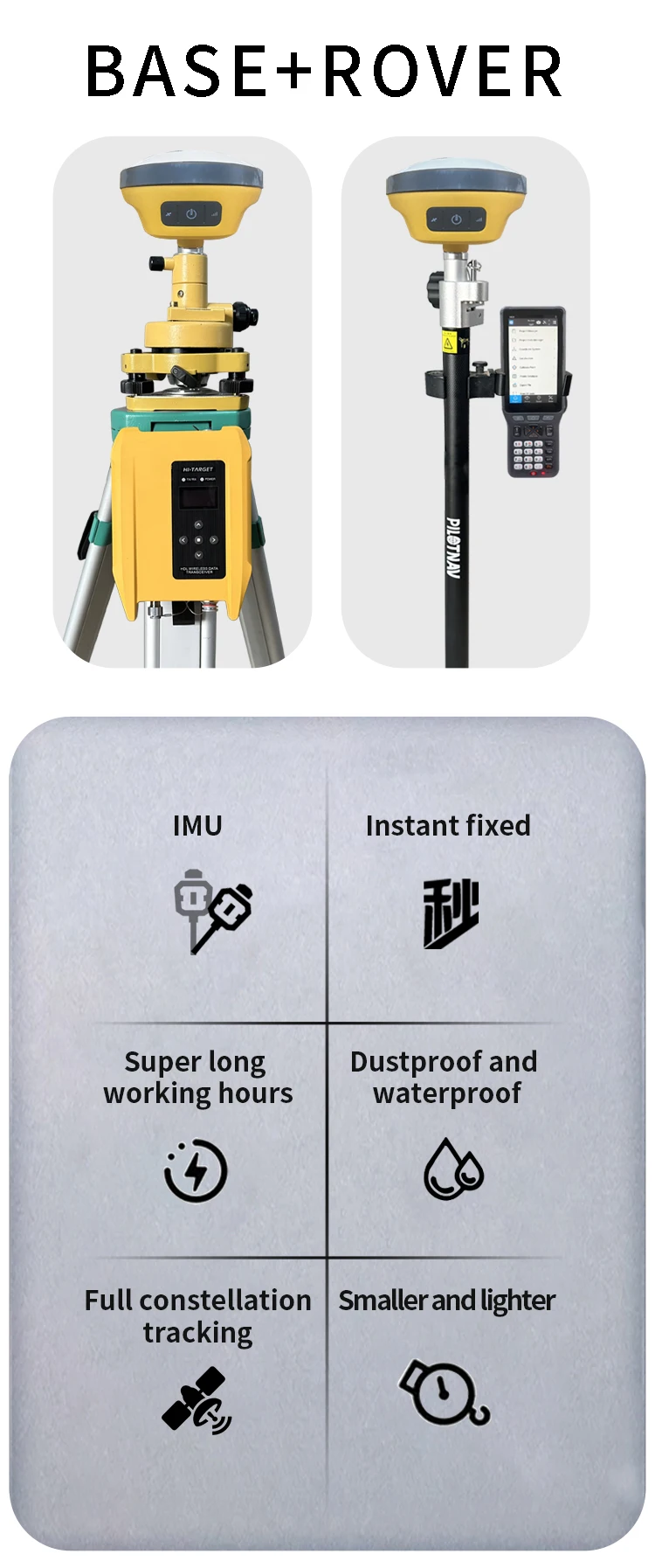Top Quality Gps Gnss Rtk V200 Rtk 1408 Channles Imu Built-in Battery ...
