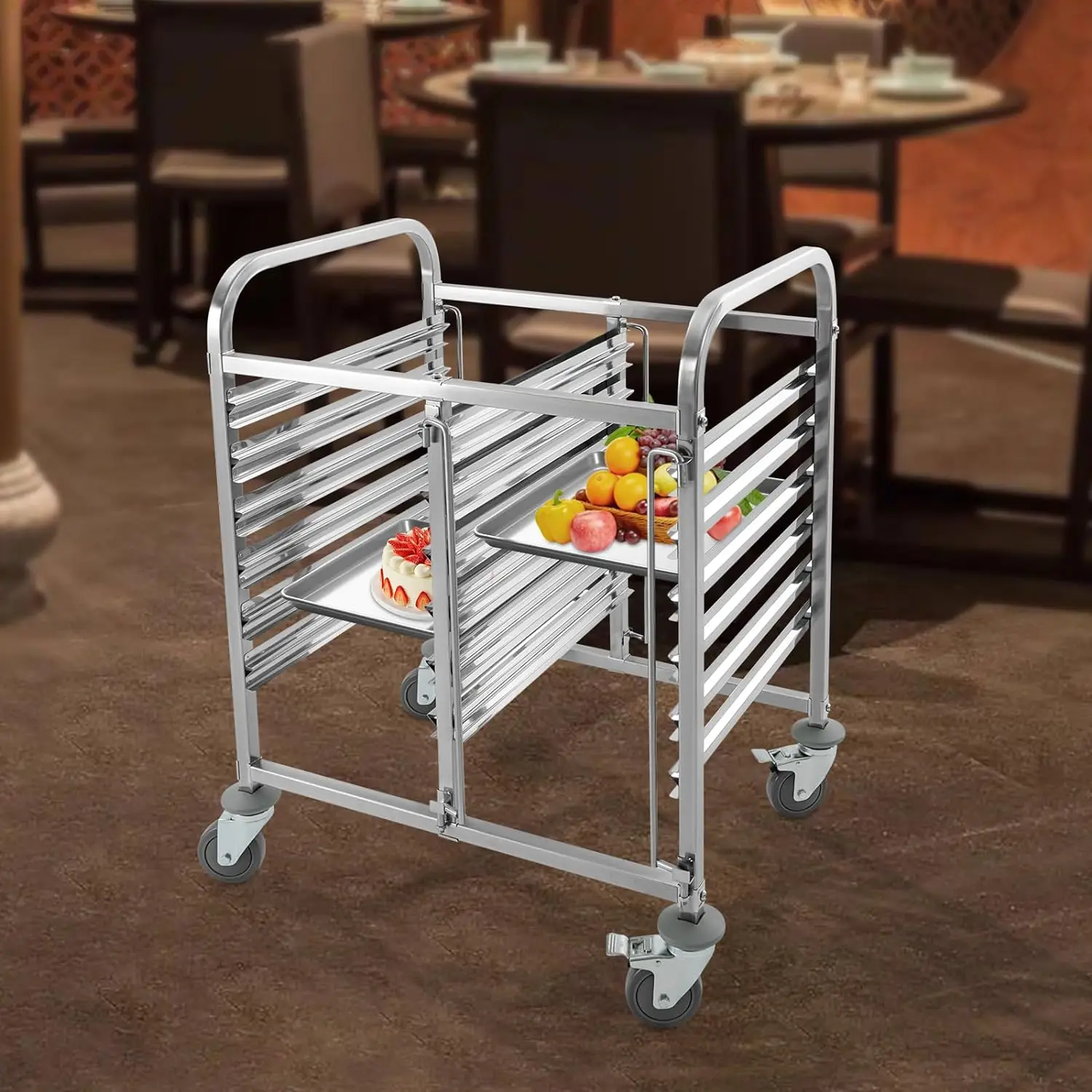 Commercial Stainless Steel Bakery Rack Sheet Pan Rack with Brake Wheels ...