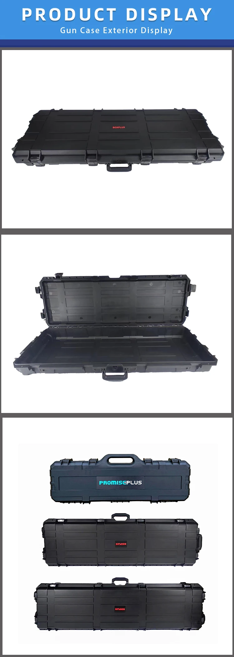 Portable Outdoor Cargo Box Long Rolling Rugged Hard Plastic Gun Case ...