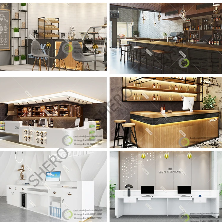 Modern Coffee Shop Cashier Counter - Elegant Design for Bakery Shops ...