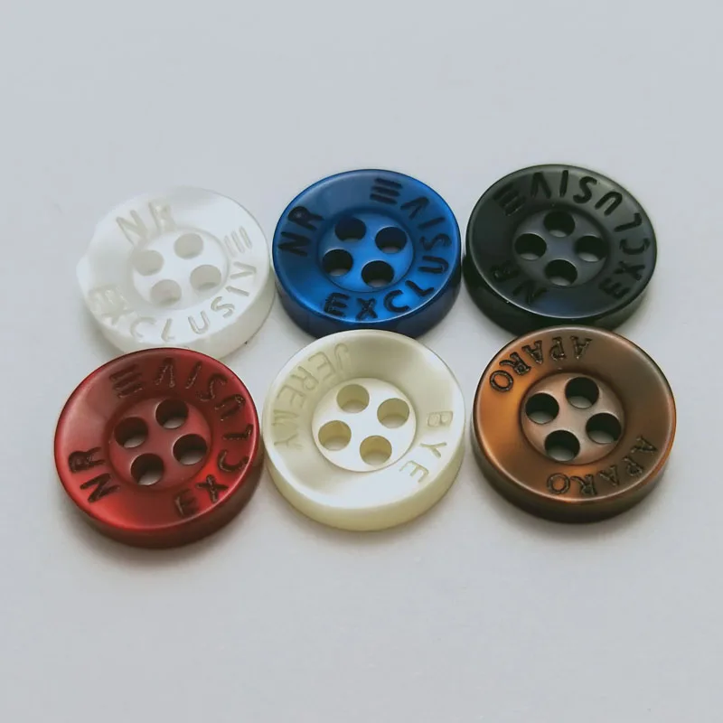 Custom Engraved Logo Brand Botton Plastic Pearl Resin Buttons For Men ...