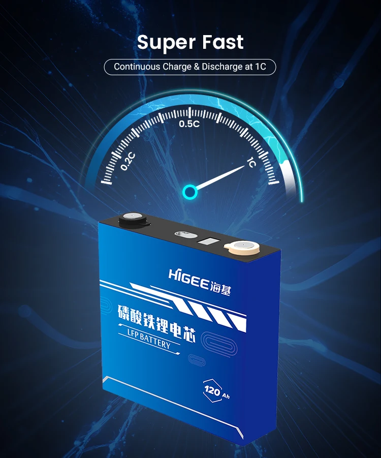 Higee Lithium Box Battery Cell - 120ah, 3.2V, 6000 Cycles
