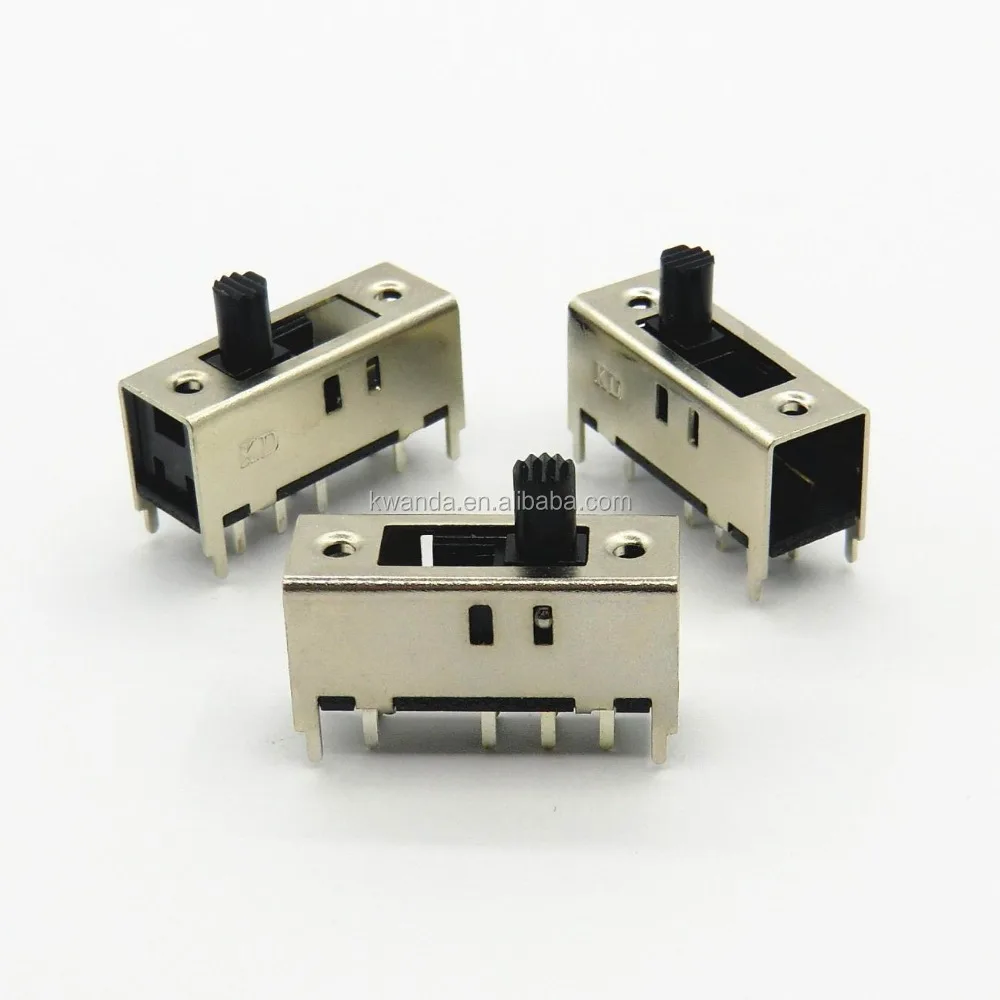 2P3T Double Rows Vertical Right Angle Mini 3 Position Slide Switch