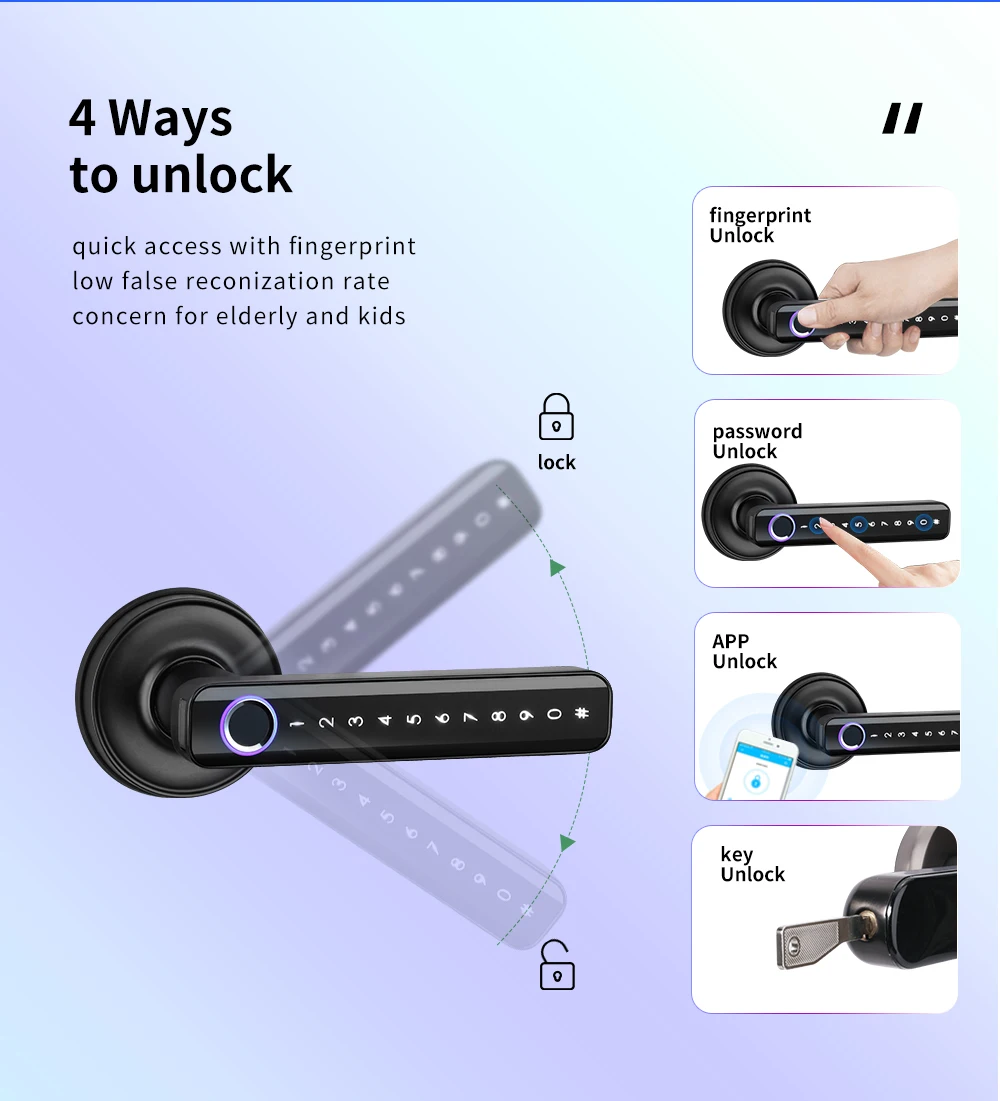 Smartek Waterproof H168 Biometric Door Lock - Secure & Convenient