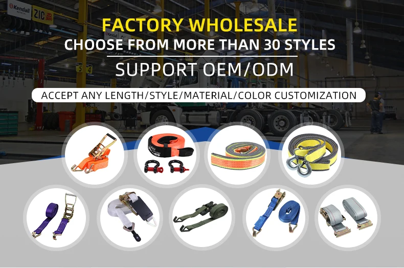 Truck Cargo Lashing Heavy Duty Ratchet Tie Down Strap With Double J ...