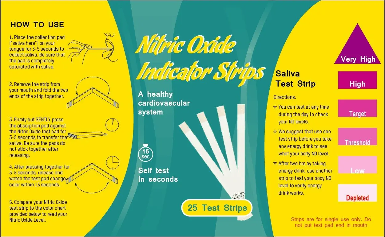Nitric Oxide Indicator Strips Test By Saliva Kits Easy To Test Nitric ...
