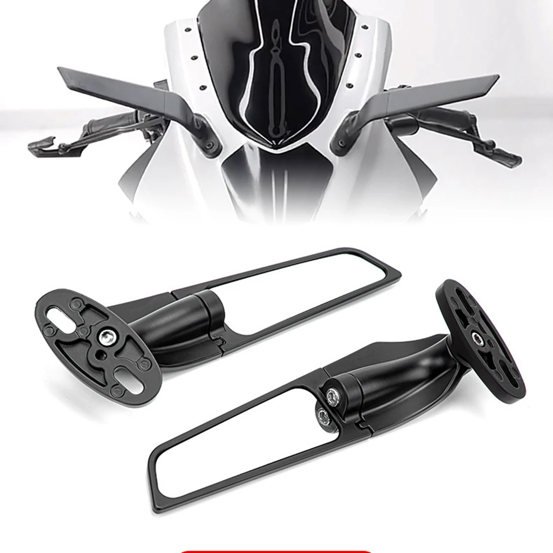 Adjustable Rotating Racing Motorcycle Side Mirrors Universal Modified ...
