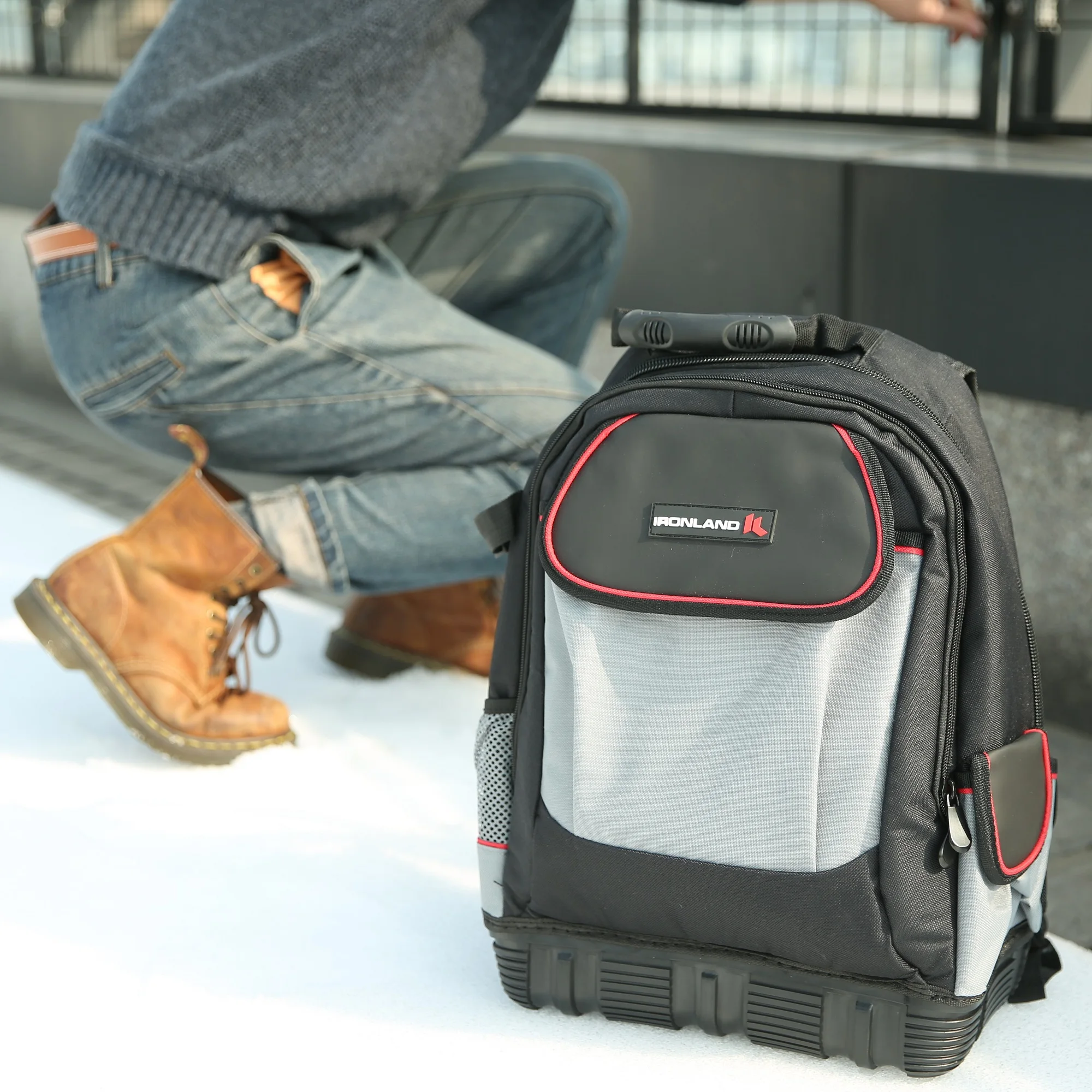 Ironland Hard Rubber Bottom Customized Heavy Duty Backpack Tool Bag ...