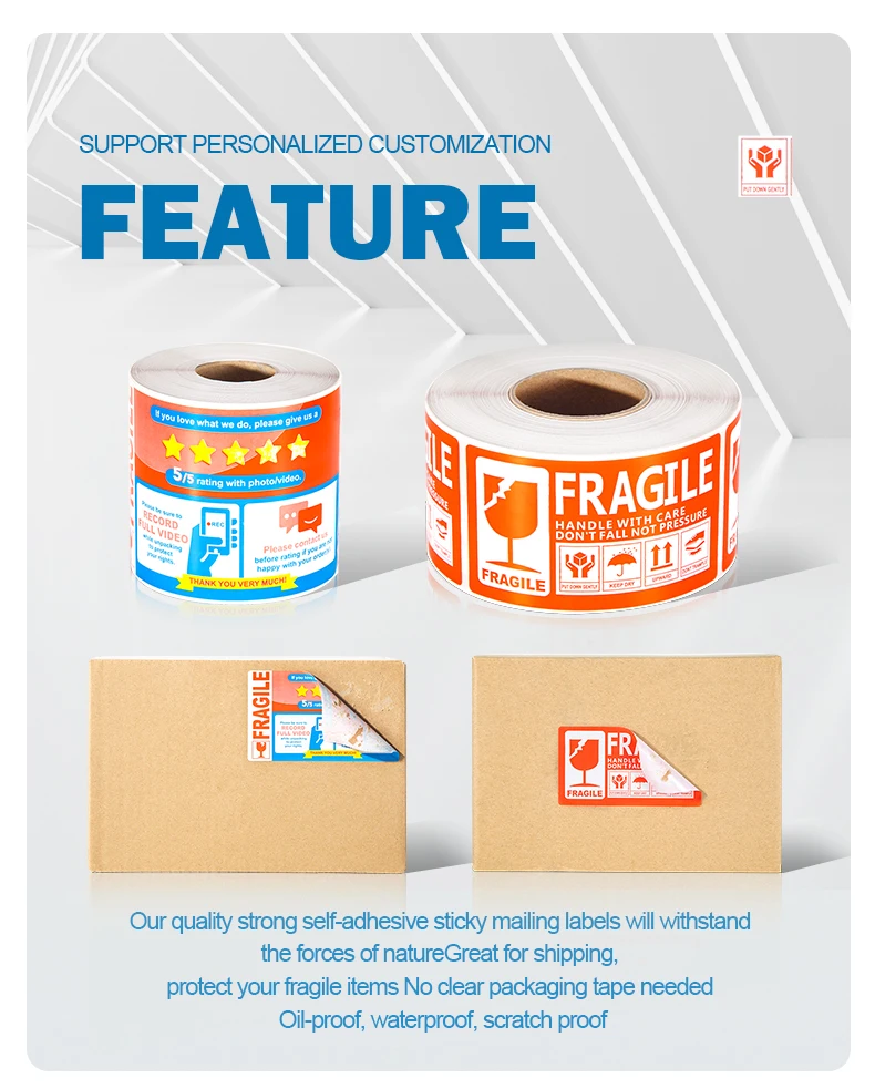 2x3 Inch Fragile Label Handle with Care Warning Packing Shipping Label ...