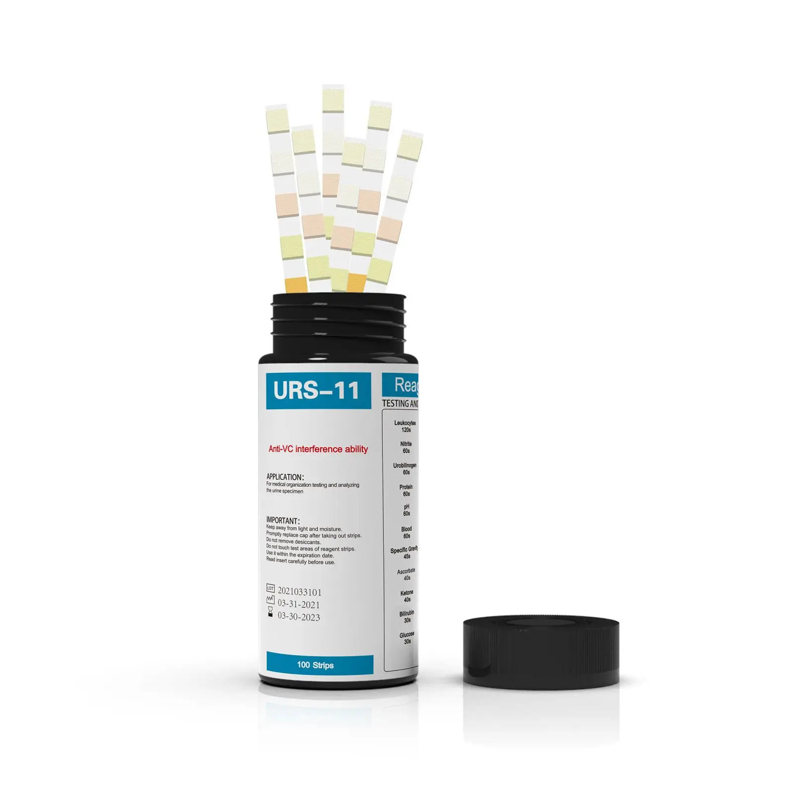 Urine Dipstick 11 Parameter Urinalysis Reagent Test Strips (100) Ketone ...