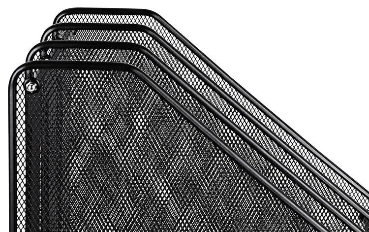 Foska Black 3 Vertical Compartments Desk Organizer File Folder Document ...