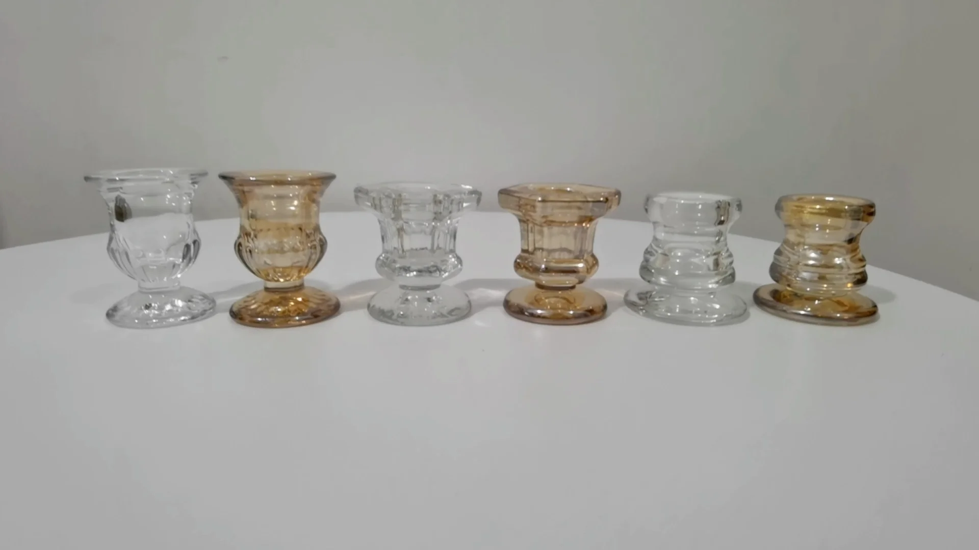 Clear Crystal Taper Candlesticks Candle Holders For Wedding Table ...