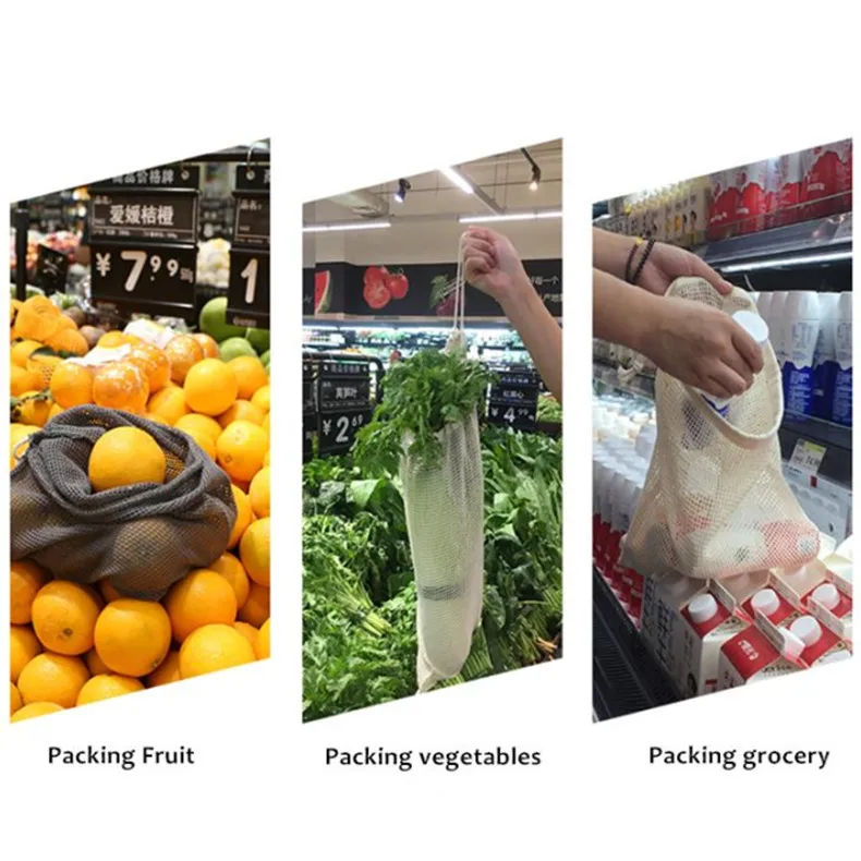 Eco-friendly Grocery Shopping Net Totes - Reusable & Biodegradable