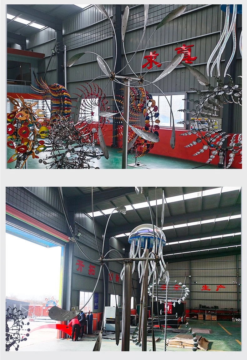 Wind Powered Kinetic Sculpture Windmill Large Art Stainless Steel ...