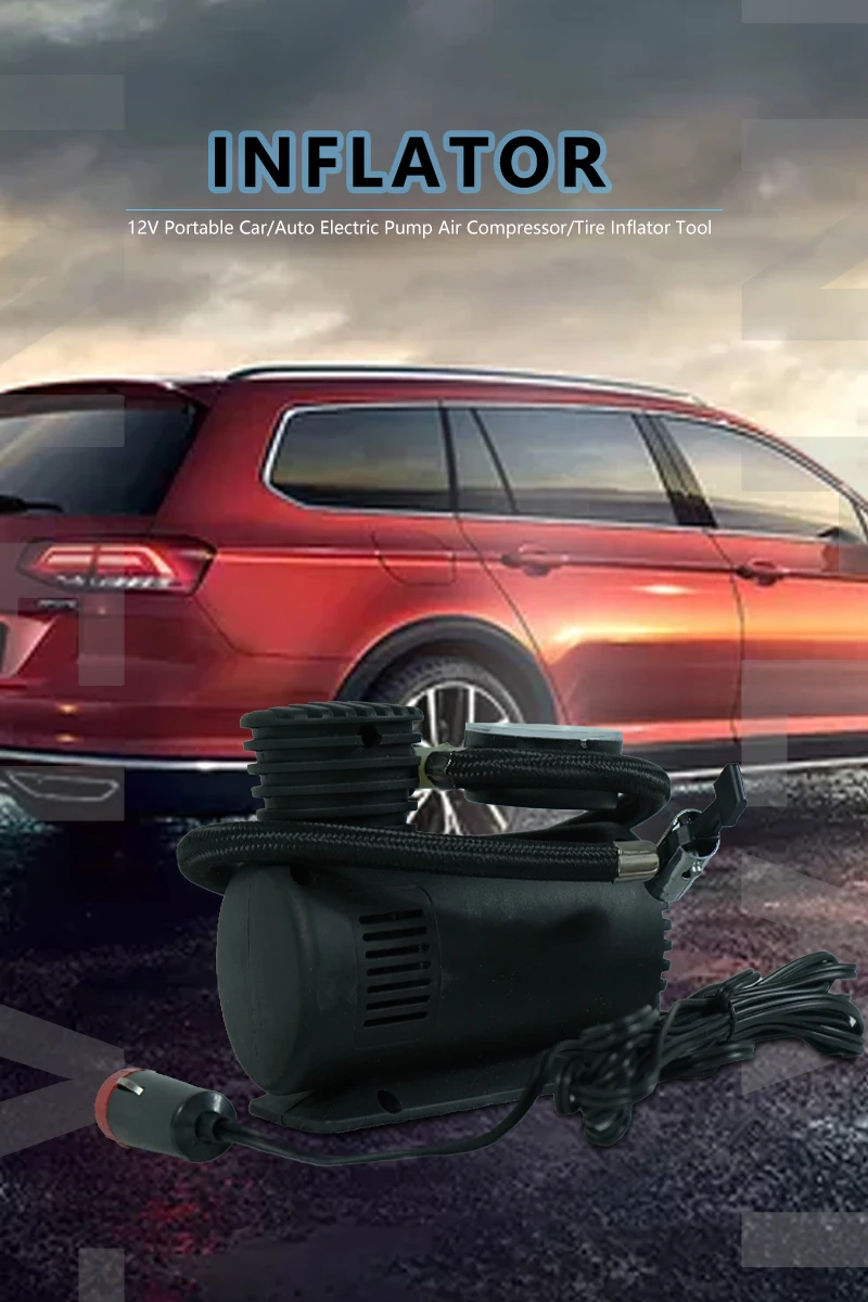 FENDO Portable 12V Car Electric Pump - Efficient Tire Inflation