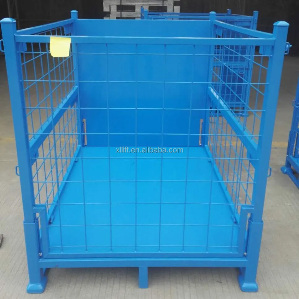 Industrial Metal Foldable Pallets Box Warehouse Stores Heavy Duty Steel ...