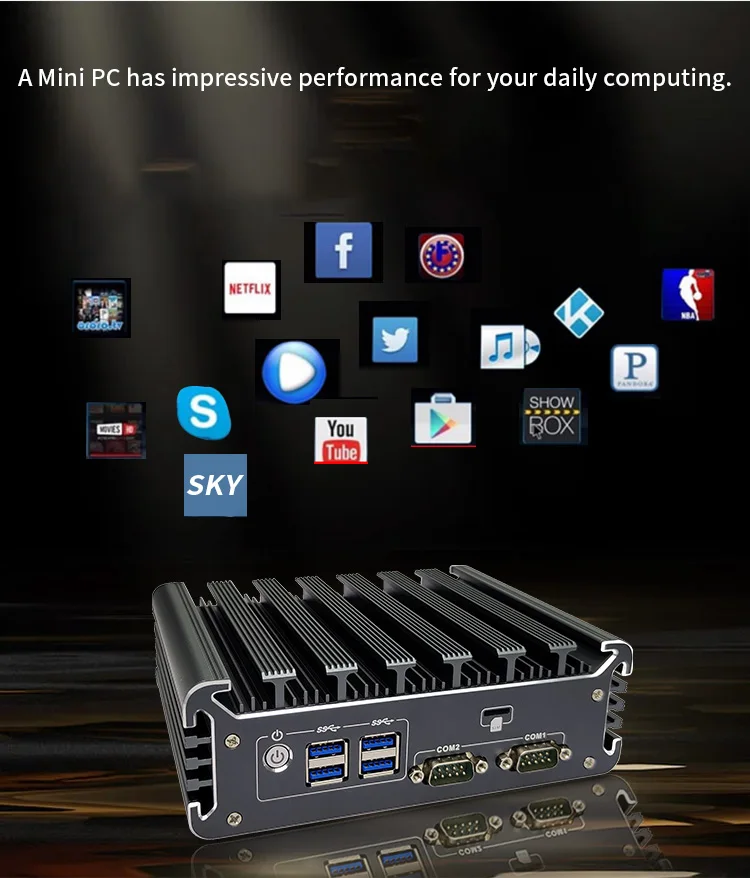 Dual LAN Port Industrial Fanless Mini PC Din Rail With I5 7th Gen CPU ...