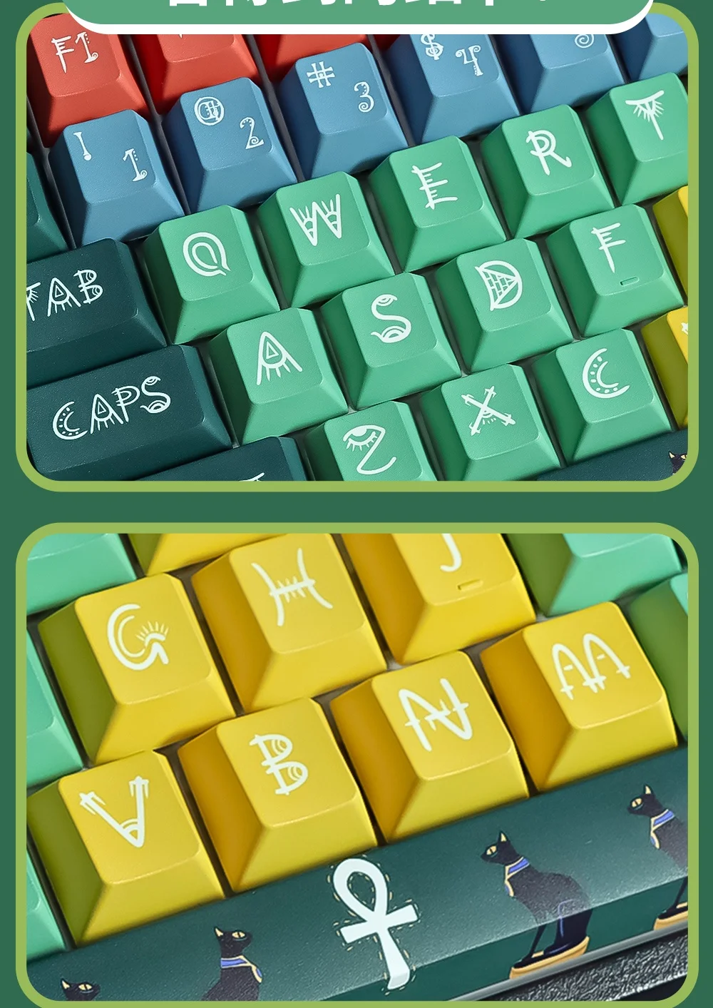 Pyramid Keycaps PBT Five-sided Sublimation Cherry Profile Retro ...