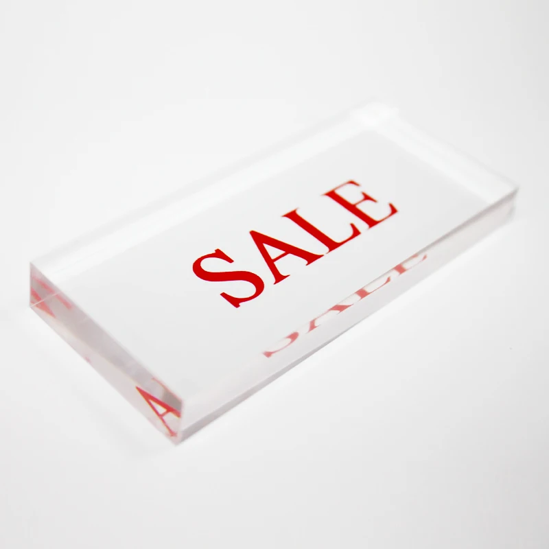 Clear Cube Sign Display Block - Personalized Acrylic Name Plate