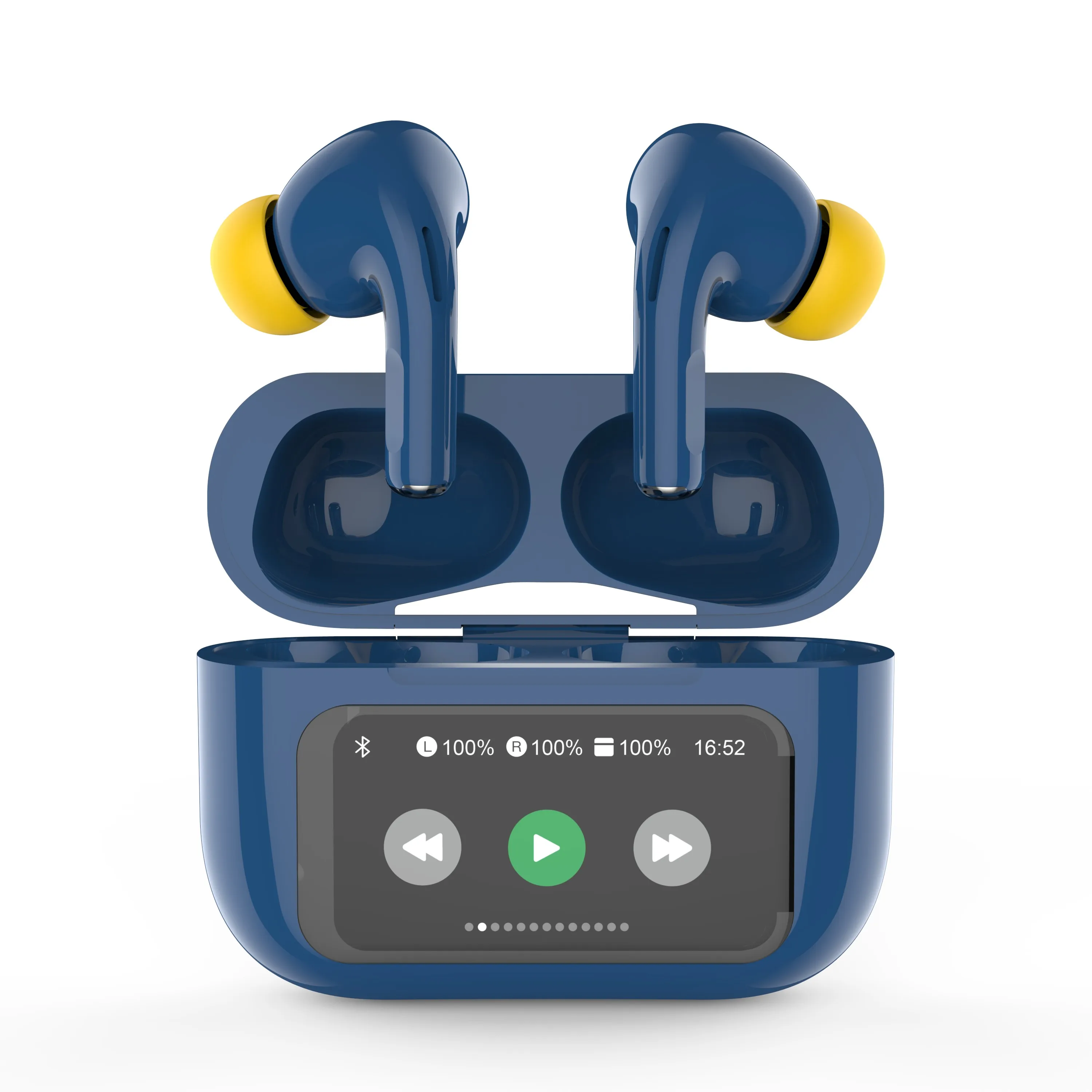 Touch Screen EarBuds LCD Display ANC ENC Active Noise Cancelling ...