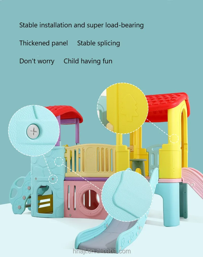Hot Sale Eco-friendly Children Playhouses Plastic Slide Combination ...