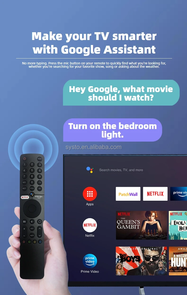Voice Remote Control XMRM-19 Use for MI TV P1 Smart Voice PrimeVideo Netflix Remote Controller ...