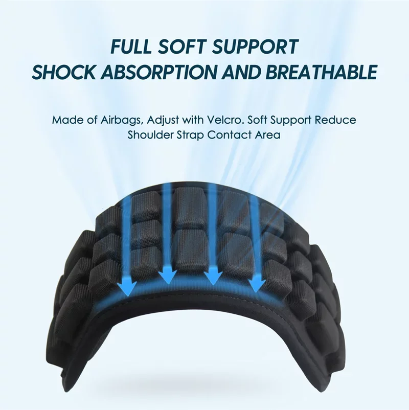 Triple Row Adjustable Air Inflatable Shoulder Pad for Backpack